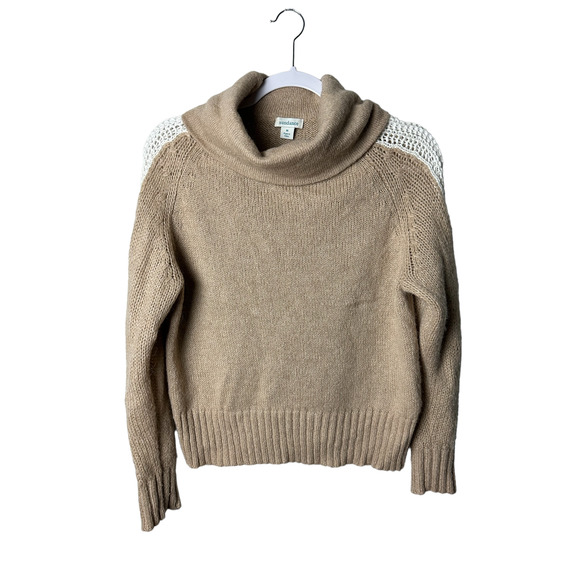 Sundance | Sweaters | Sundance Womens Elsa Cream Tan Crochet Cowl Neck ...